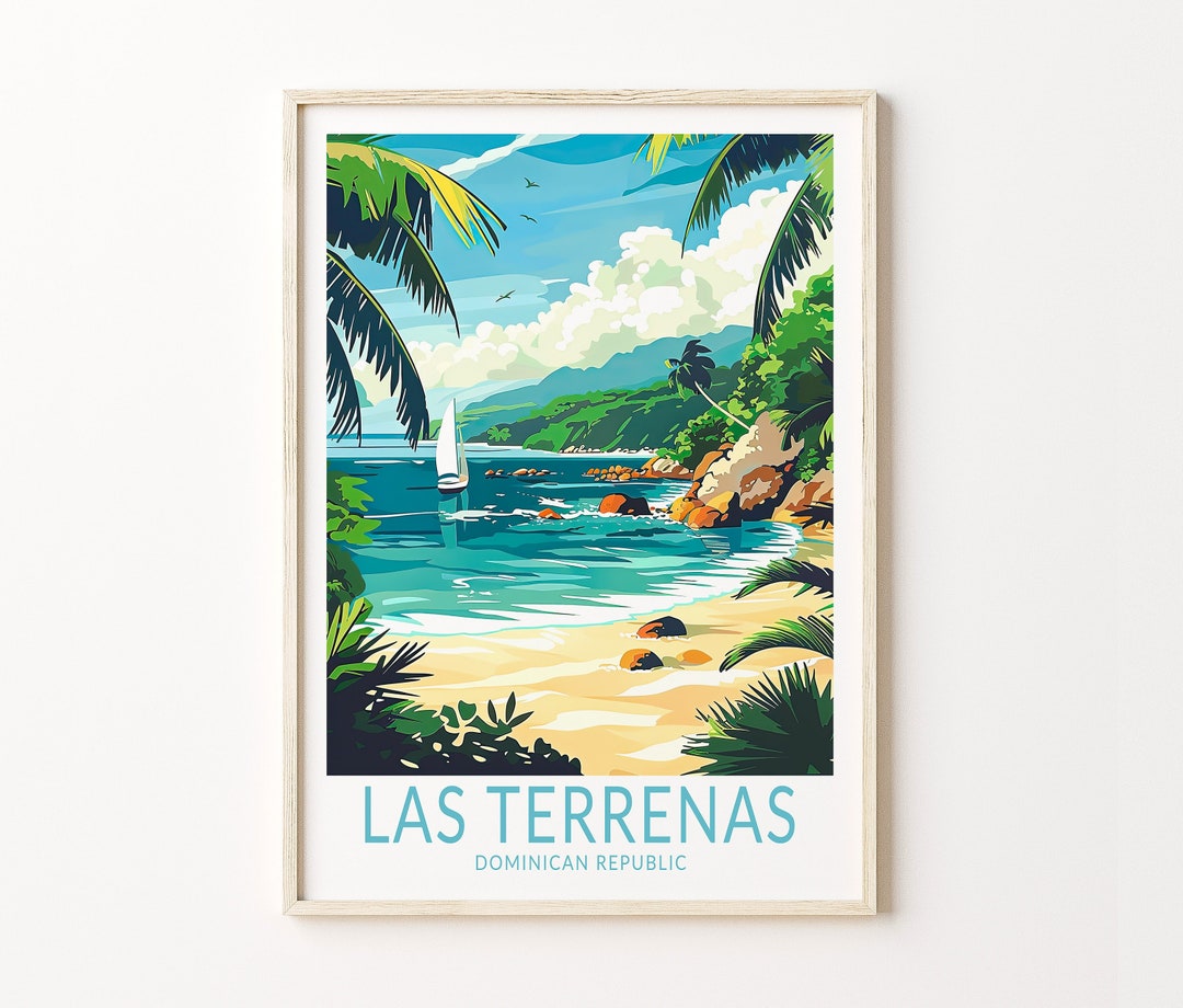 Las Terrenas Travel Poster, Dominican Republic Wall Art, Las Terrenas ...