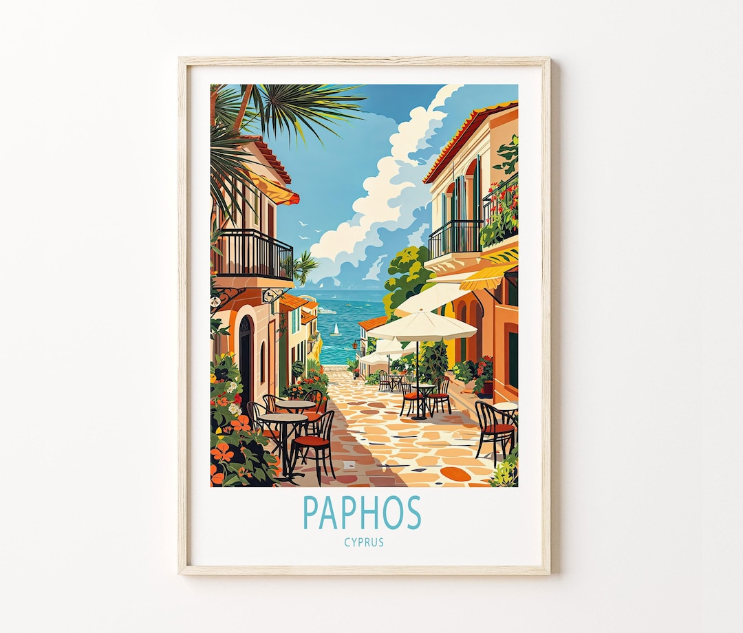 Paphos Travel Poster, Paphos Cyprus Print, Cyprus Wall Art ...