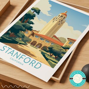 Stanford University Travel Poster, Stanford Travel Wall Art, California ...