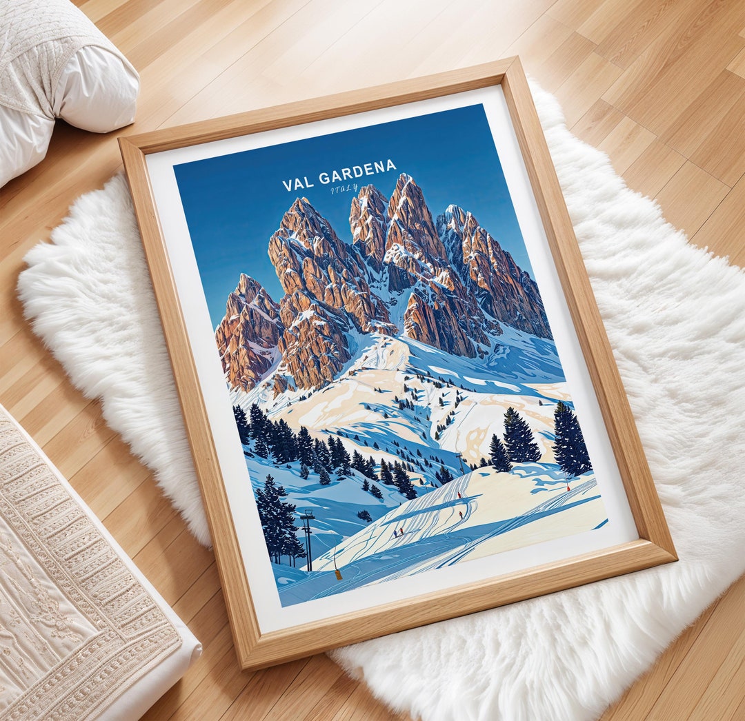 Val Gardena Italy Travel Poster, Italy Wall Art Print, Val Gardena Ski ...