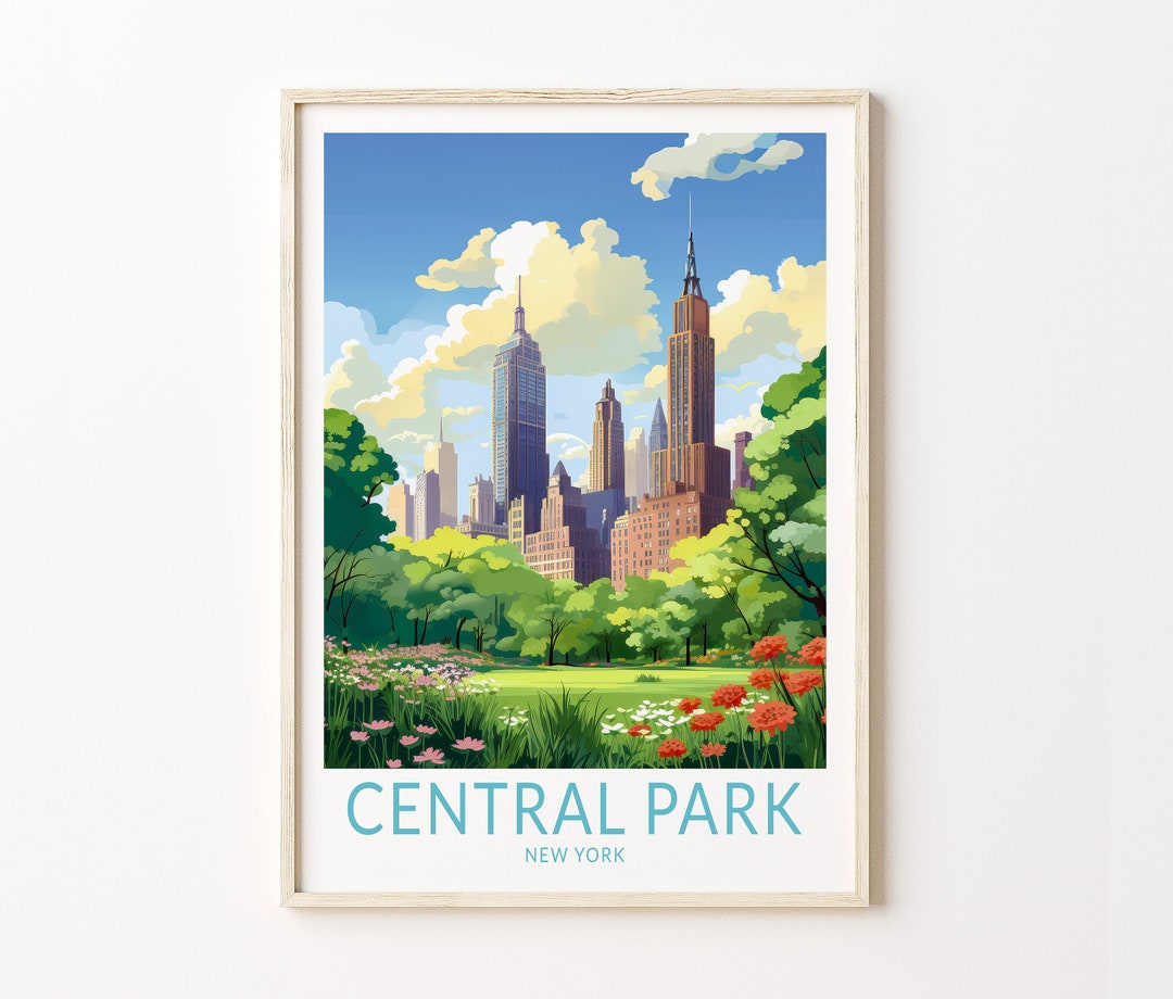 New York Central Park Travel Poster, Central Park Travel Poster Print ...