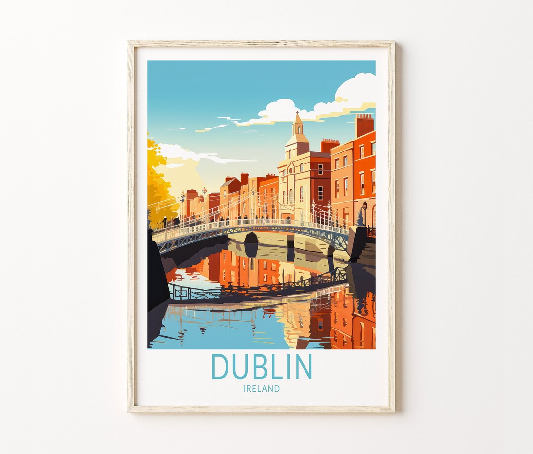 Dublin Ireland Travel Poster, Dublin Ireland Poster Print, Ireland ...