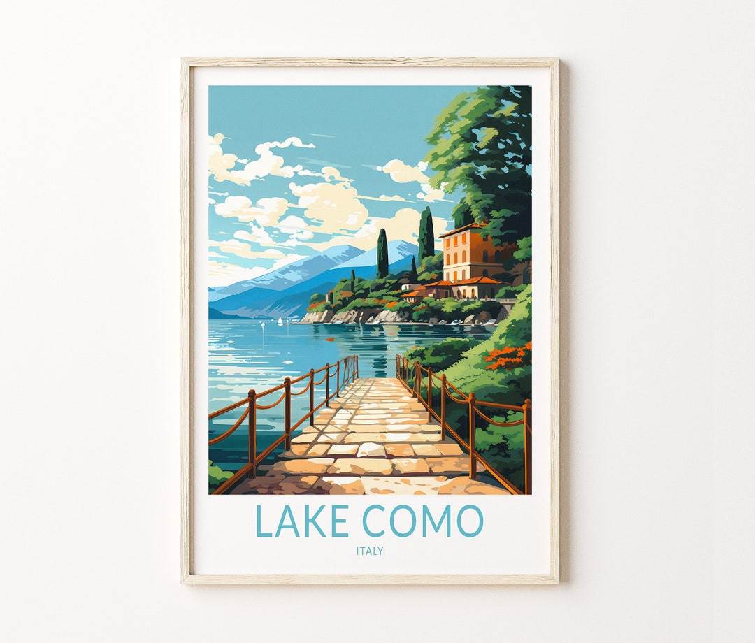 Lake Como Italy Print Wall Art, Lake Como Italy Travel Poster, Italy ...
