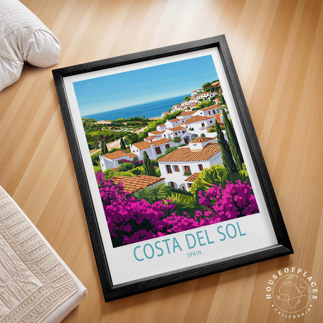 Costa Del Sol Spain Travel Wall Art, Costa Del Sol Travel Print, Spain ...