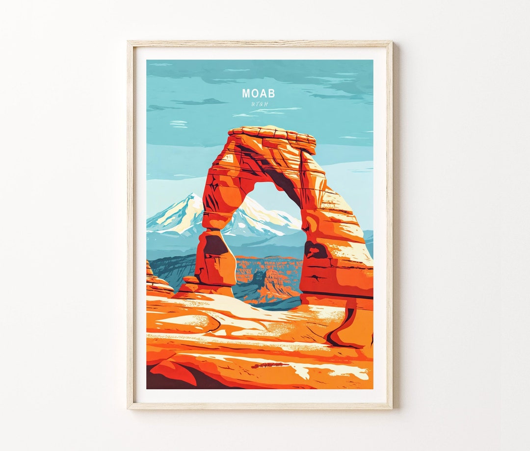 Moab Utah Travel Poster, Utah Wall Art, Moab National Park Print ...