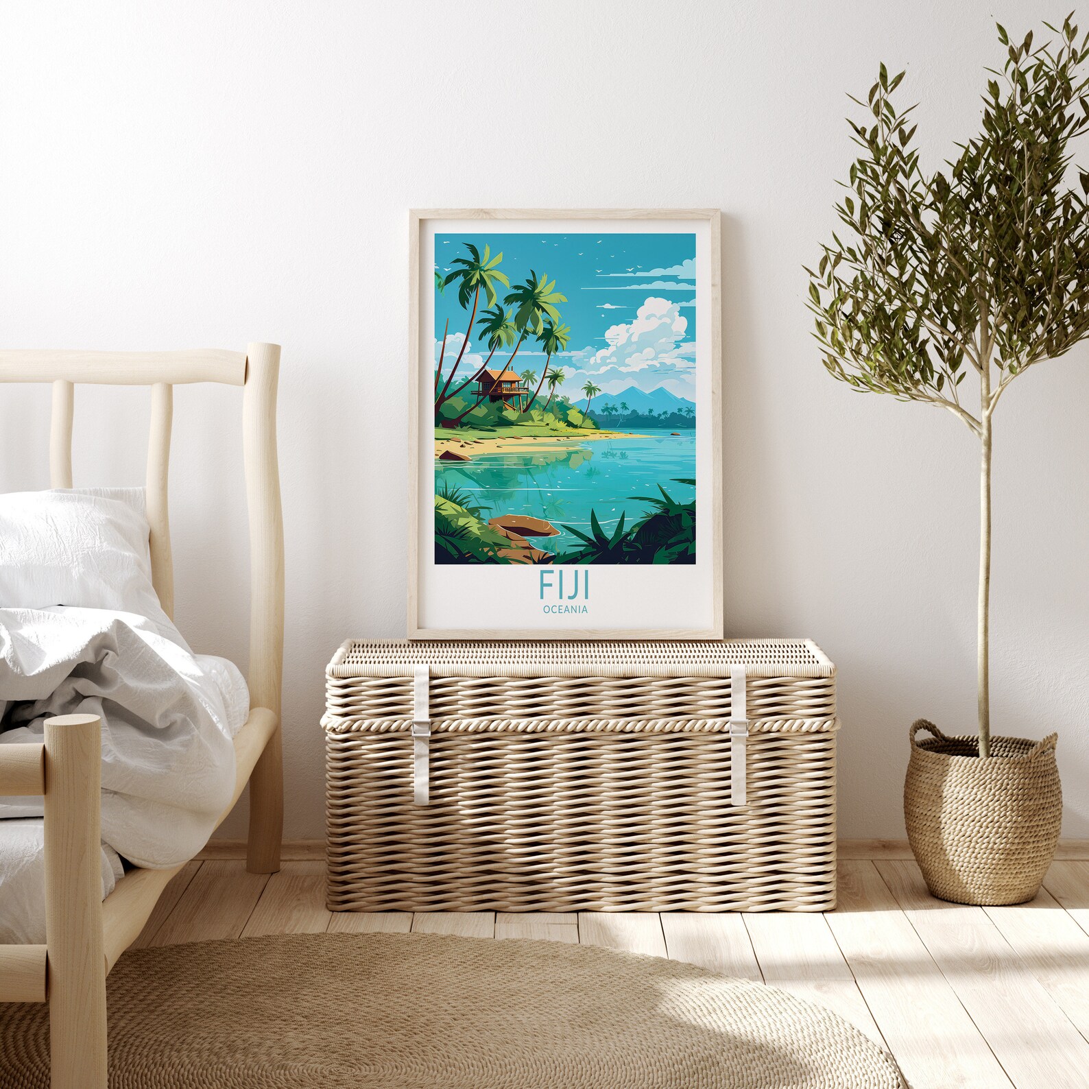 Fiji Oceania Travel Poster, Fiji Poster Print, Fiji Oceania Wall Art ...