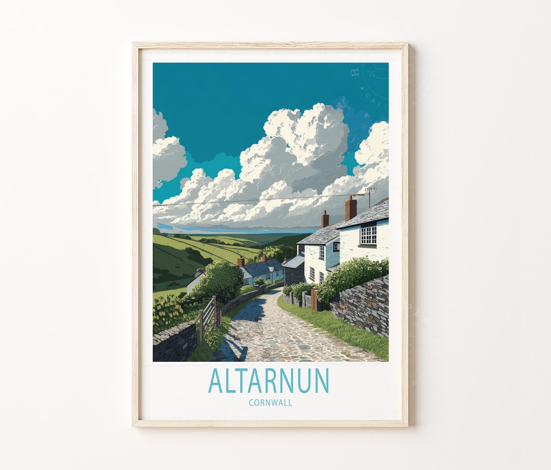 Altarnun Cornwall Travel Poster, England Wall Art, Altarnun Cornwall ...
