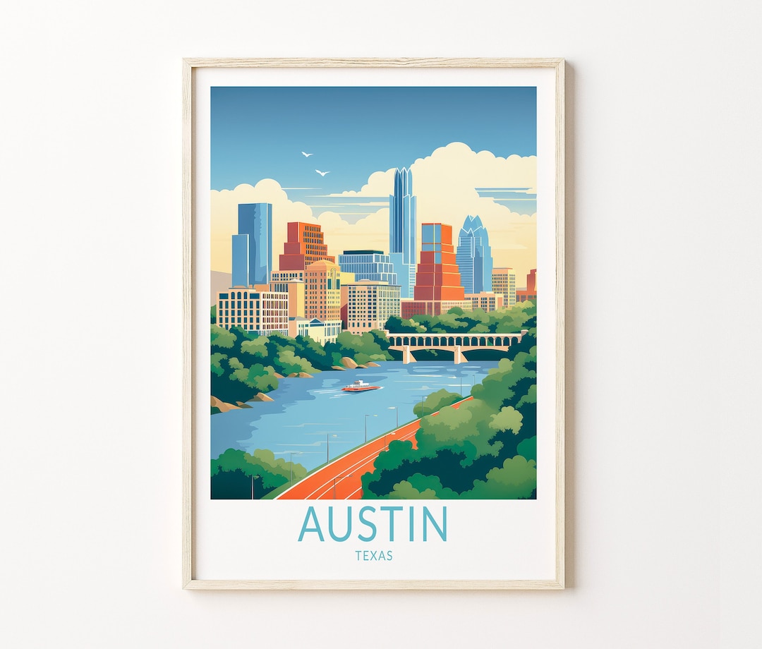 Austin Texas Travel Print, Austin City Texas Travel Poster, Austin ...