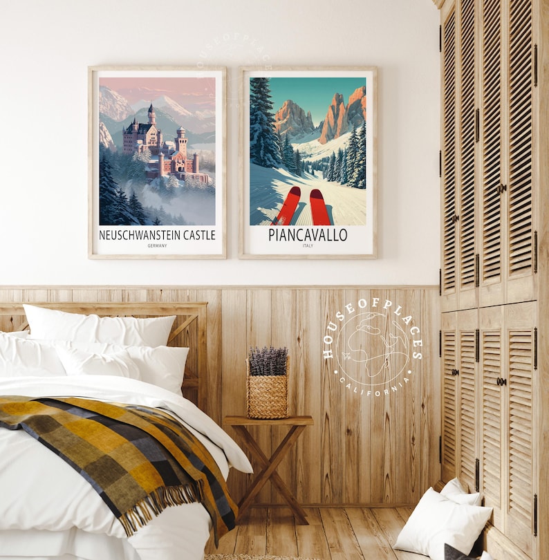 Neuschwanstein Castle Travel Poster Print, Germany Fairytale Wall Art ...