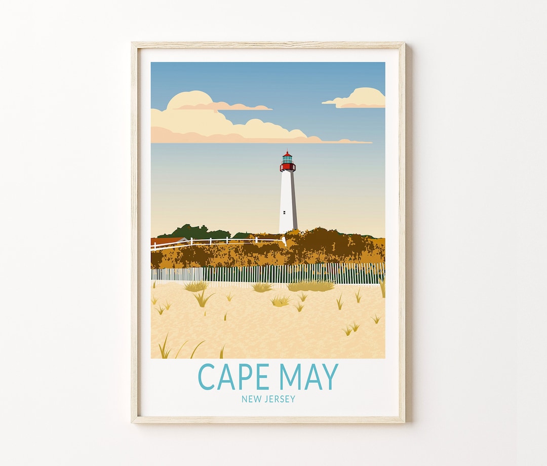 Cape May New Jersey Travel Poster, Cape May City Print, Cape May New ...