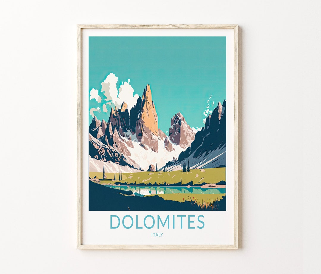 Dolomites Italy Travel Print, Dolomite Mountains Travel Poster, Italy ...