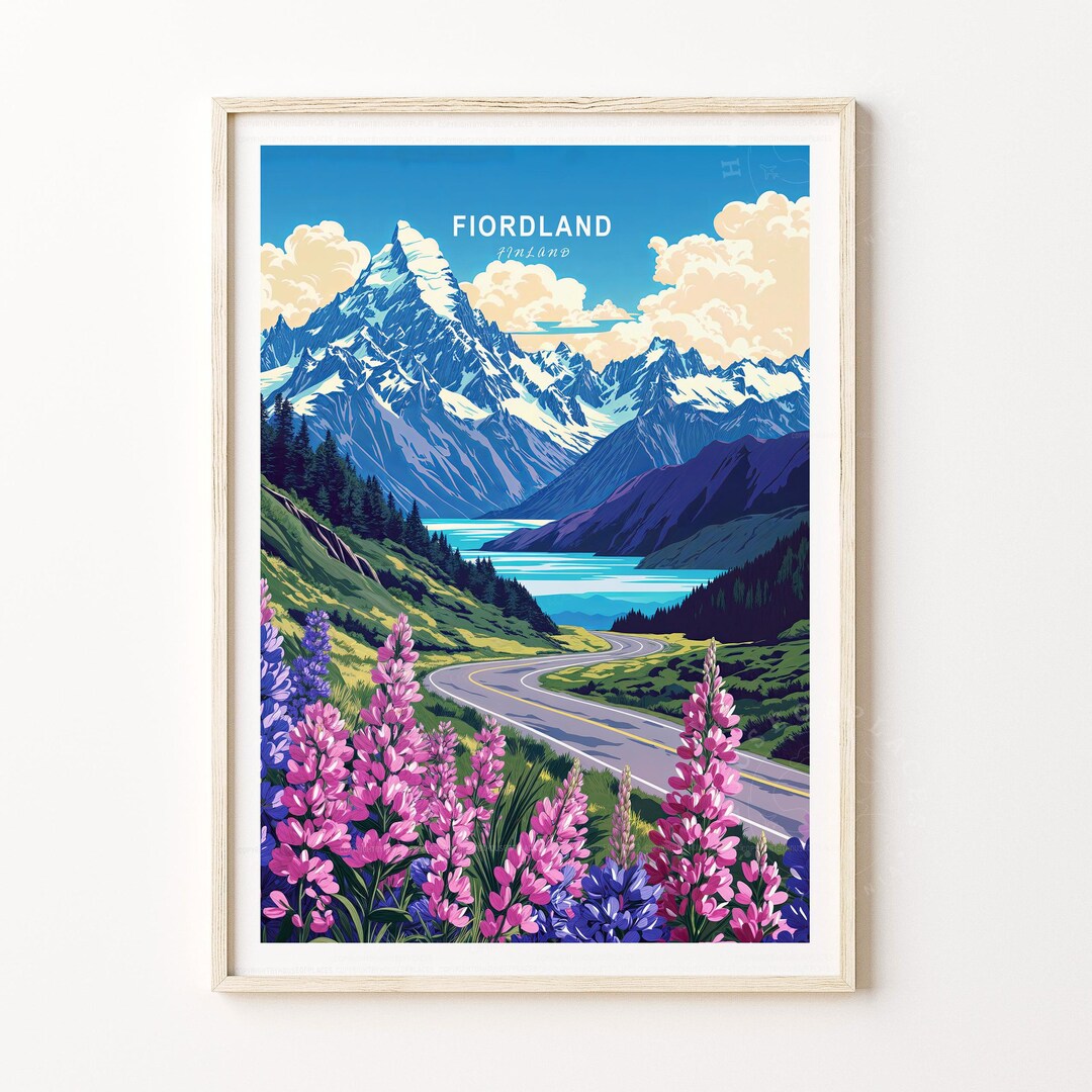 Fiordland Finland Travel Poster, Finland Wall Art Print, Fiordland ...