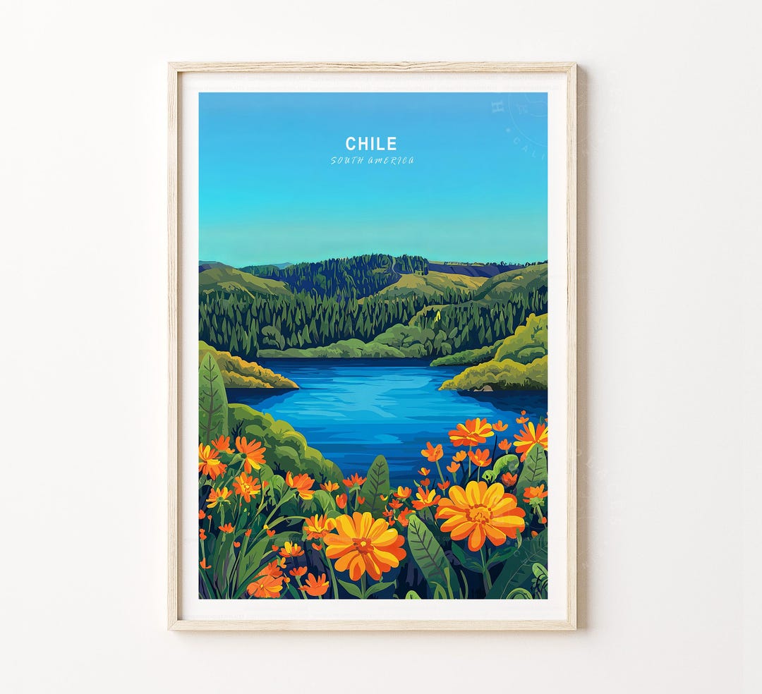 Chile South America Travel Poster, Chile Travel Print, South America ...