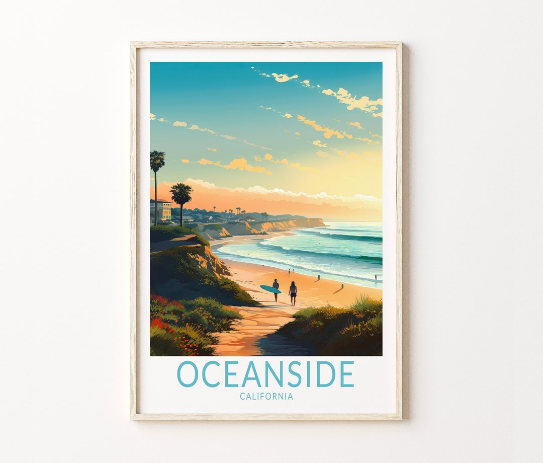 Oceanside Travel Wall Art, Oceanside California Travel Poster, Carlsbad ...