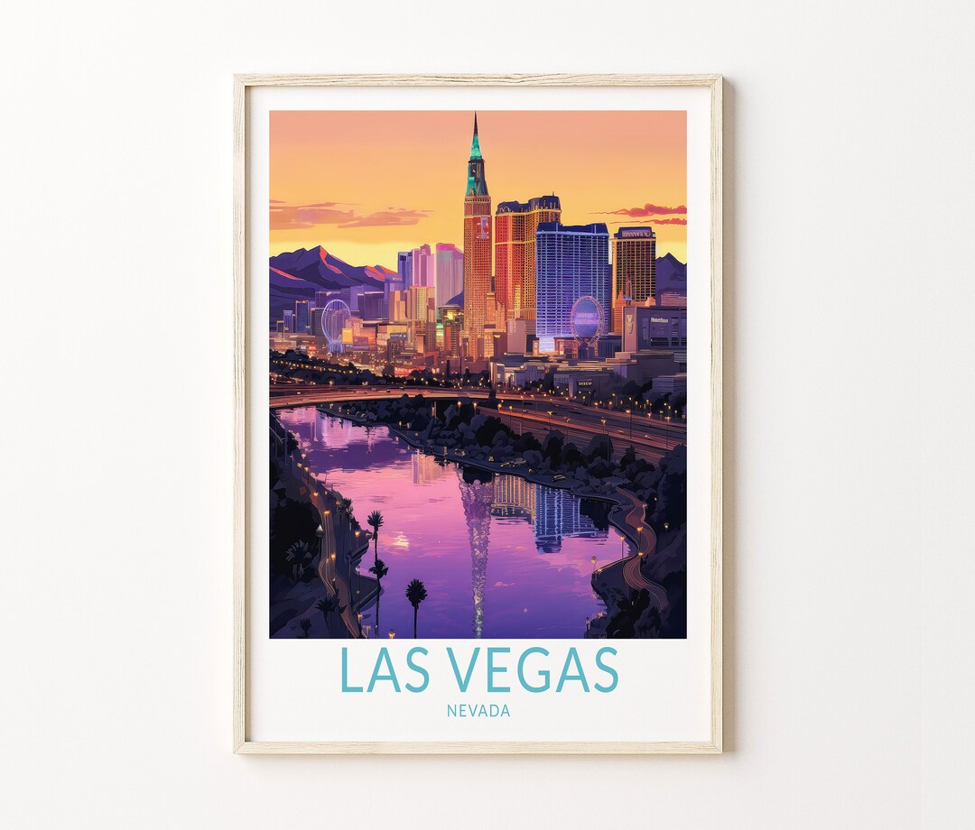 Las Vegas Nevada Poster Wall Art, Las Vegas Nevada Travel Poster, Las ...