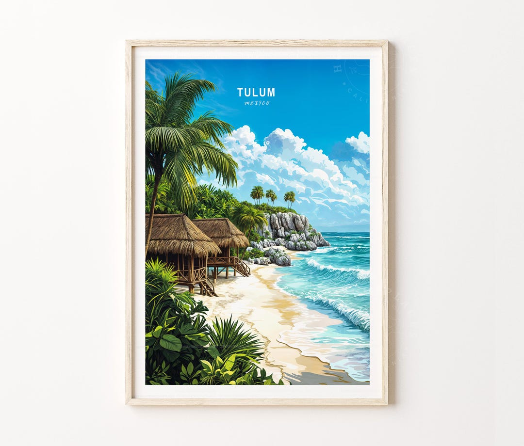 Tulum Travel Wall Art, Tulum Mexico Travel Poster, Mexico Travel Print ...