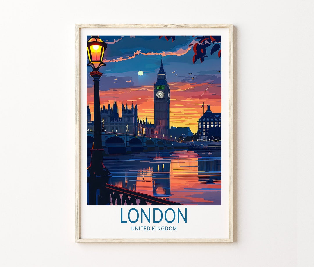 London Uk Travel Poster, London England Poster, London Wall Art Decor ...