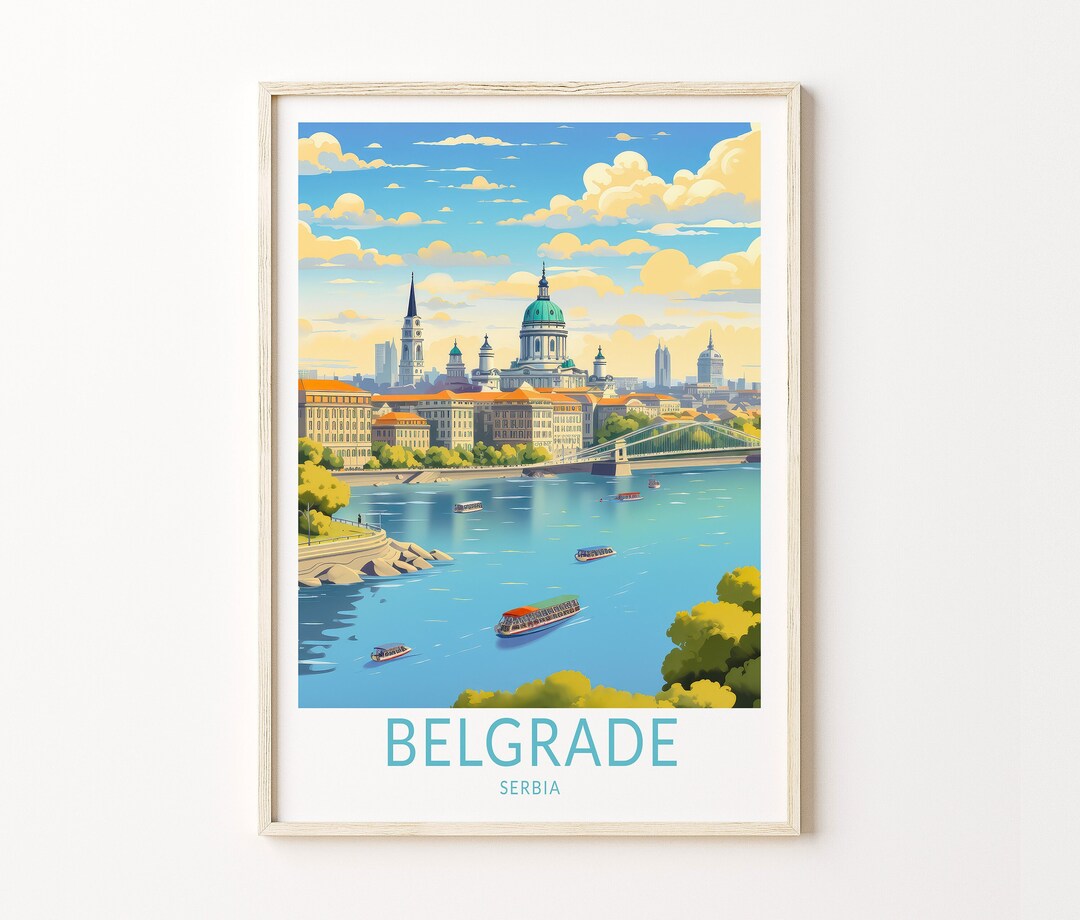 Belgrade Travel Print, Belgrade Serbia Travel Art Poster, Home Decor ...