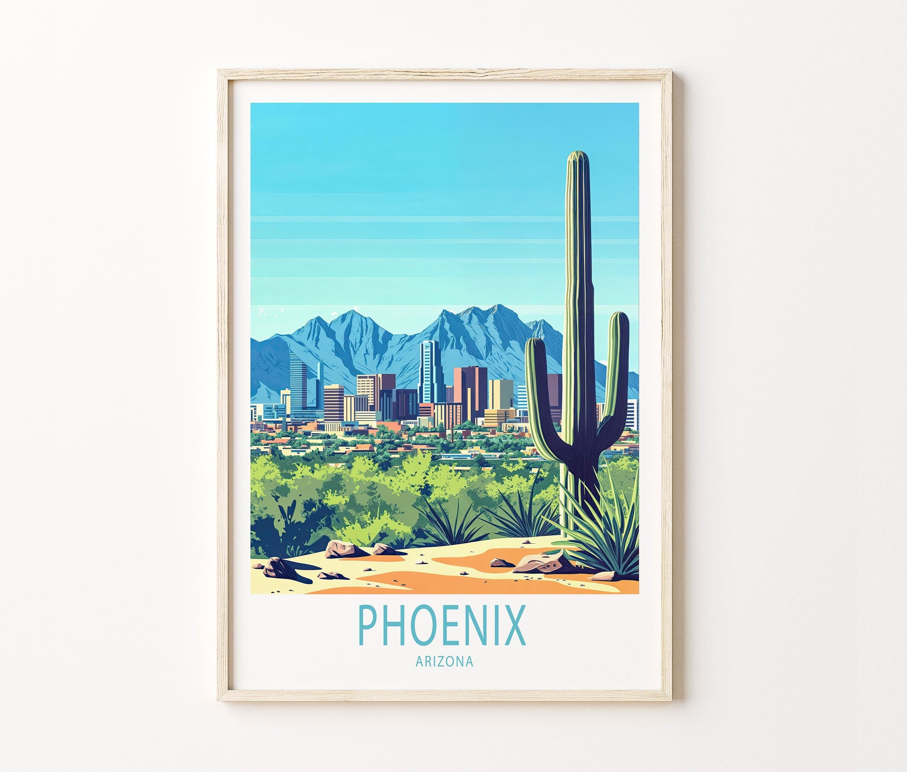 Phoenix Arizona Travel Poster, Arizona Wall Art, Phoenix Print ...