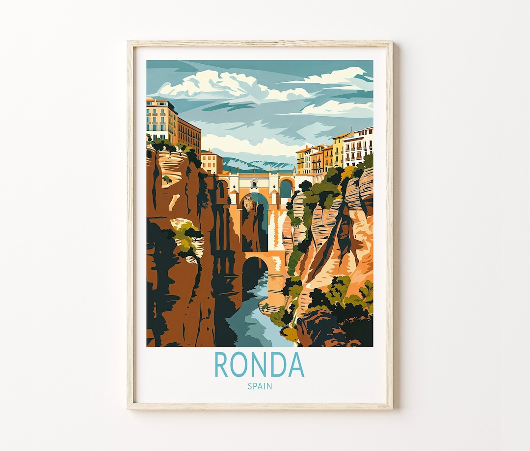 Ronda Spain Travel Poster, Spain Travel Wall Art Decor, Ronda Spain ...