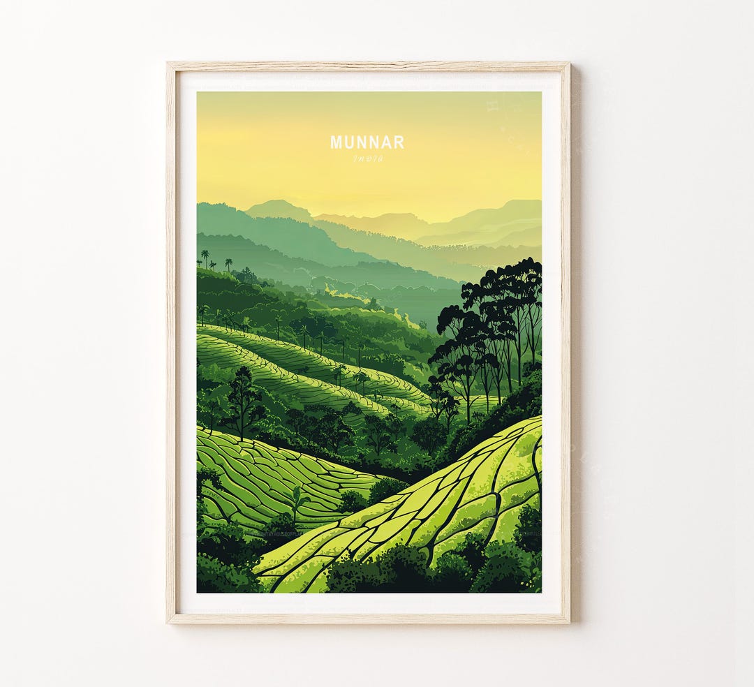 Munnar Wall Art Print, India Travel Print, Munnar India Travel Wall Art ...