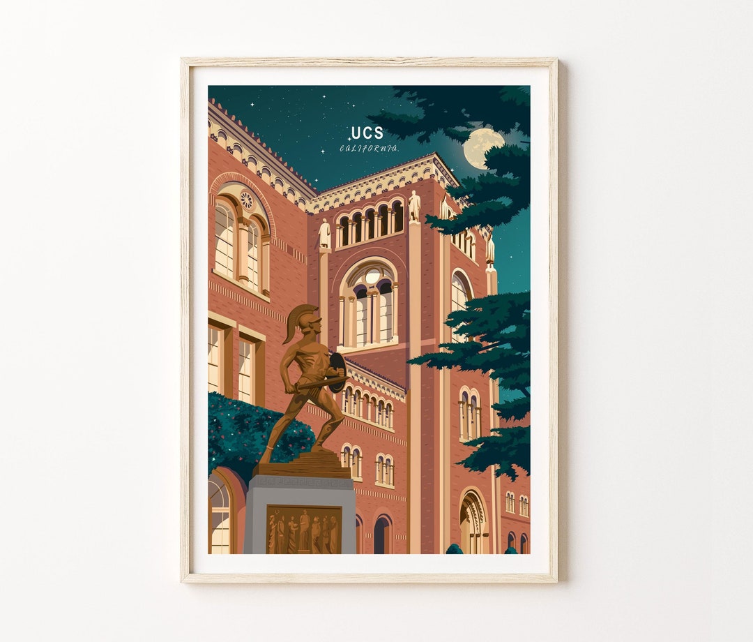 USC California Los Angeles Poster, USC Wall Art, California Travel ...