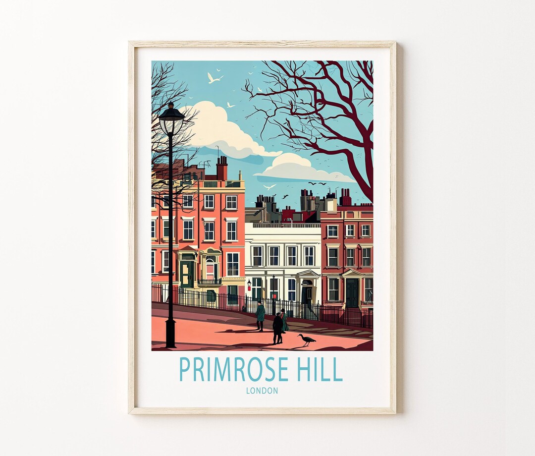 Primrose Hill London Travel Poster, UK London Wall Art, Primrose Hill ...