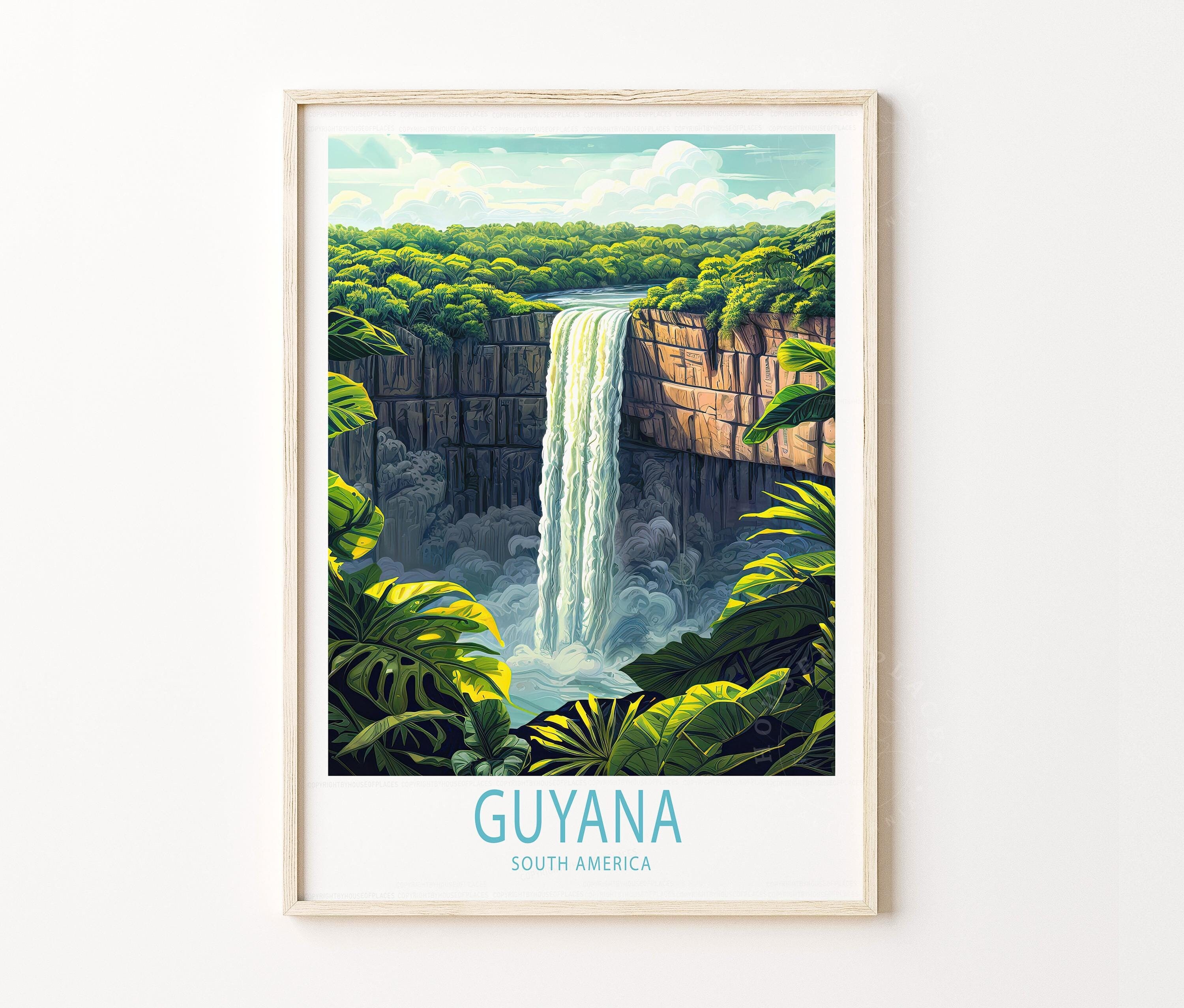 Guyana Travel Poster, South America Wall Art, Guyana South America ...