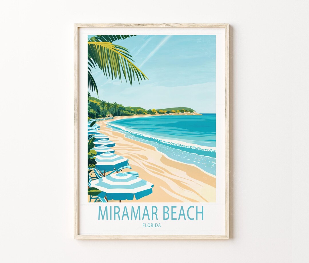 Miramar Beach Travel Poster, Miramar Beach Florida Travel Print ...