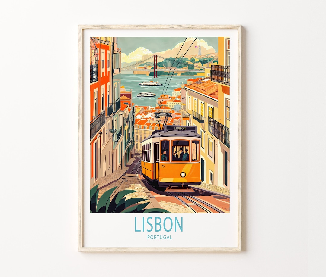 Lisbon Travel Poster, Portugal Wall Art, Lisbon Print, Home Decor ...