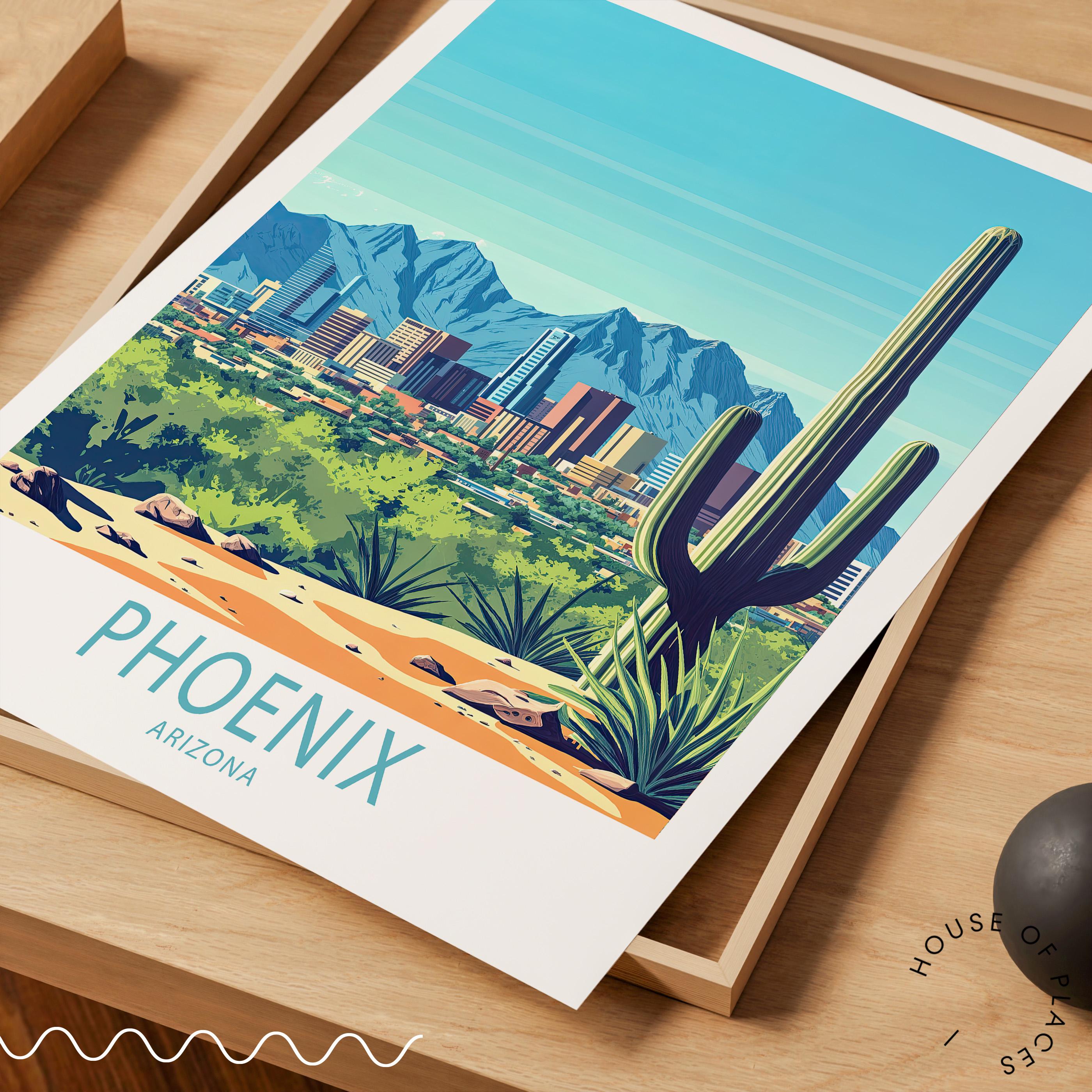 Phoenix Arizona Travel Poster, Arizona Wall Art, Phoenix Print ...