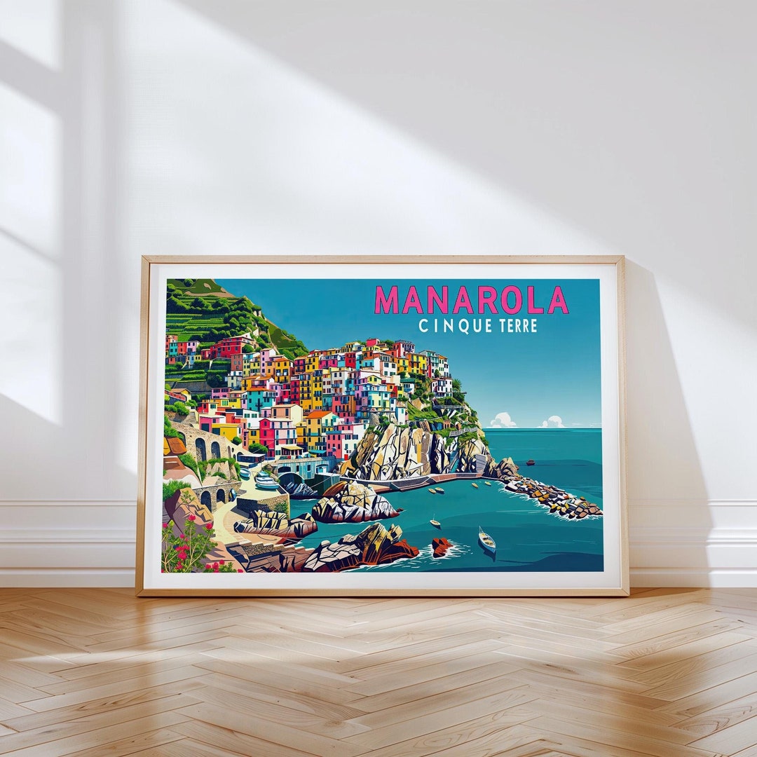 Manarola Cinque Terre Travel Poster, Manarola Travel Wall Art, Cinque ...