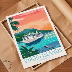 Virgin Islands Travel Poster, USA City Wall Art, USA Virgin Island ...