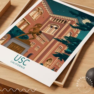 University of Southern California Poster, USC Los Angeles City Wall Art ...