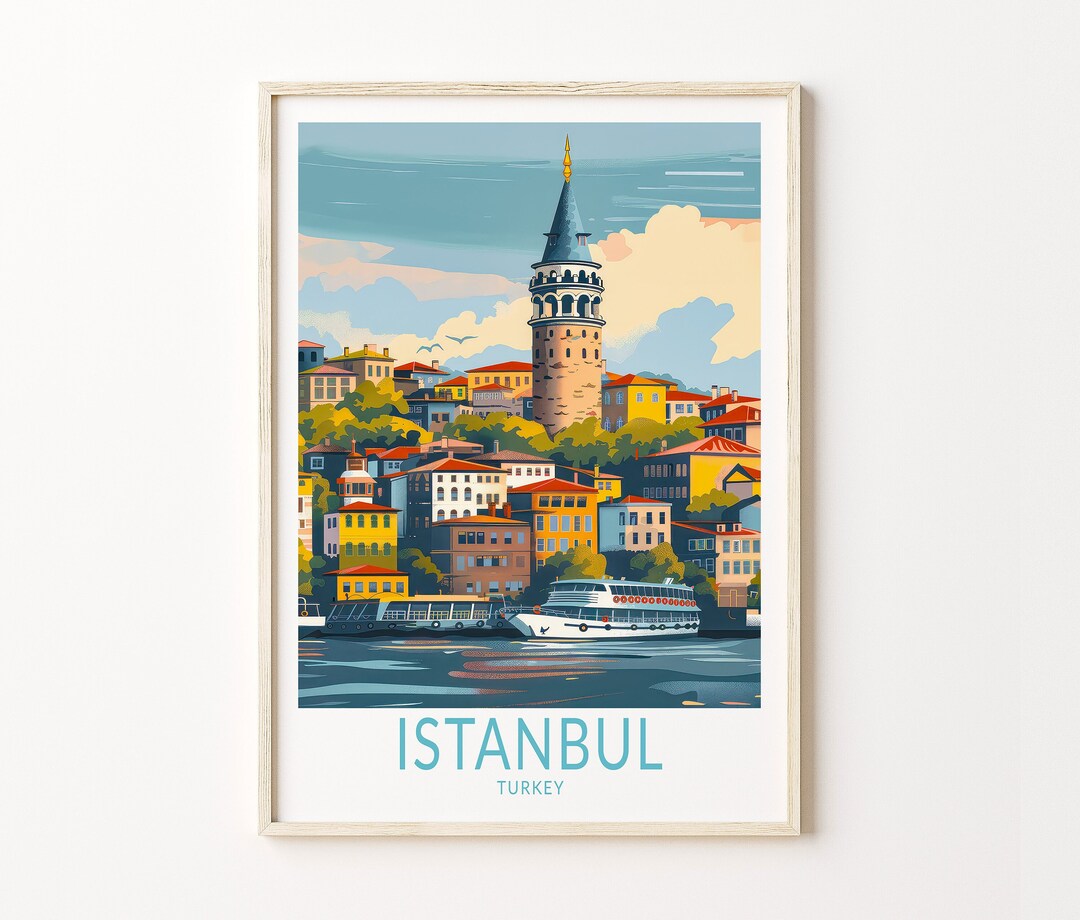 Istanbul Travel Poster, Turkey Istanbul Wall Art Poster, Turkey City ...