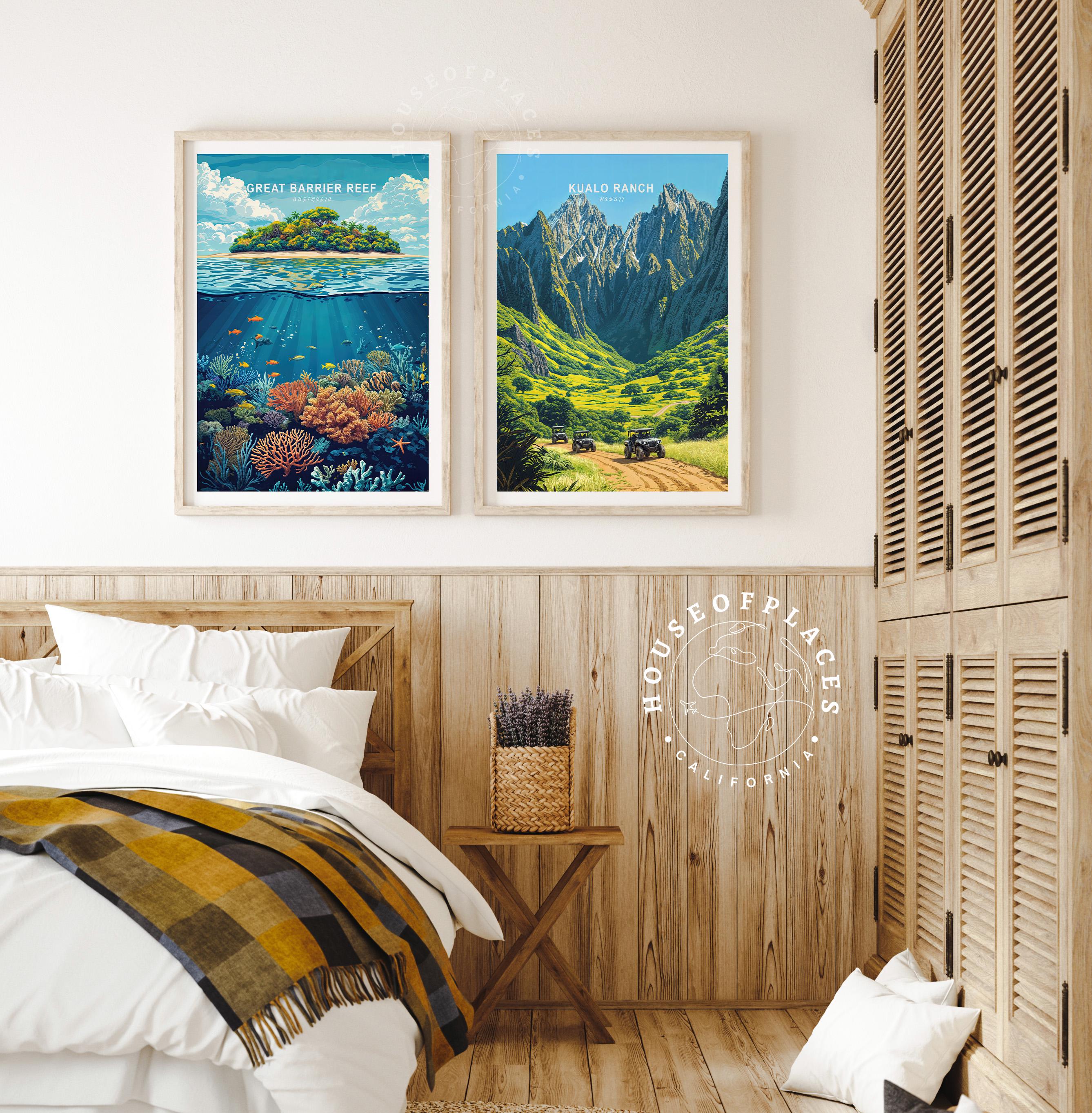 Great Barrier Reef Wall Art Print, Australia Travel Print, Great ...