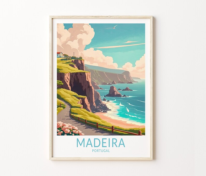 Madeira Portugal Travel Poster Wall Art Madeira Poster - Etsy