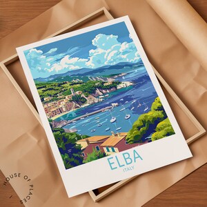 Elba Italy Travel Print, Italy City Wall Decor, Elba Italy Coast Travel ...