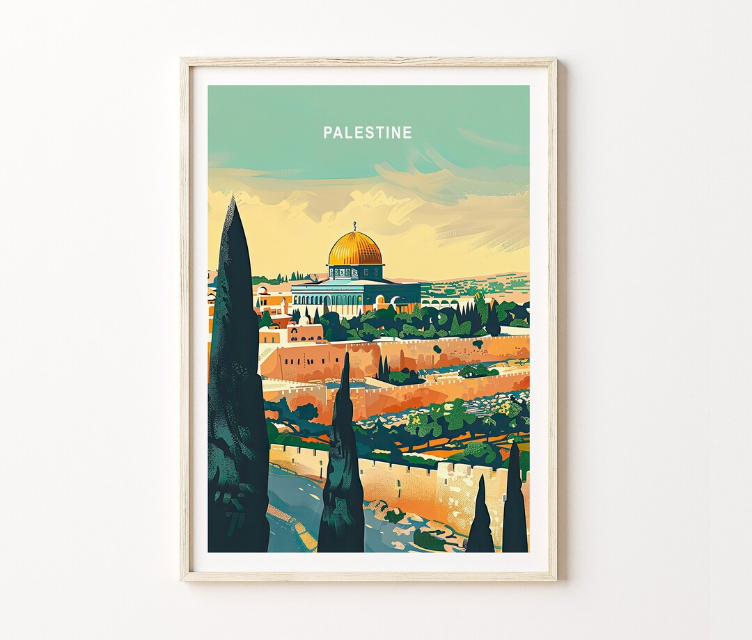 Palestine Travel Print, Palestine Wall Art Decor, Palestine City Poster ...