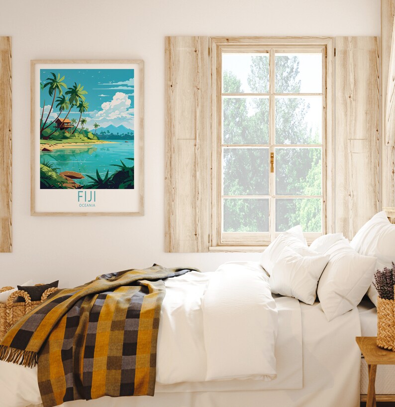 Fiji Oceania Travel Poster, Fiji Poster Print, Fiji Oceania Wall Art ...