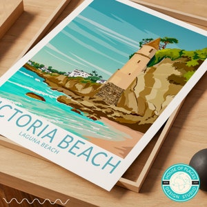 Laguna Victoria Beach California Travel Poster, California Wall Art ...
