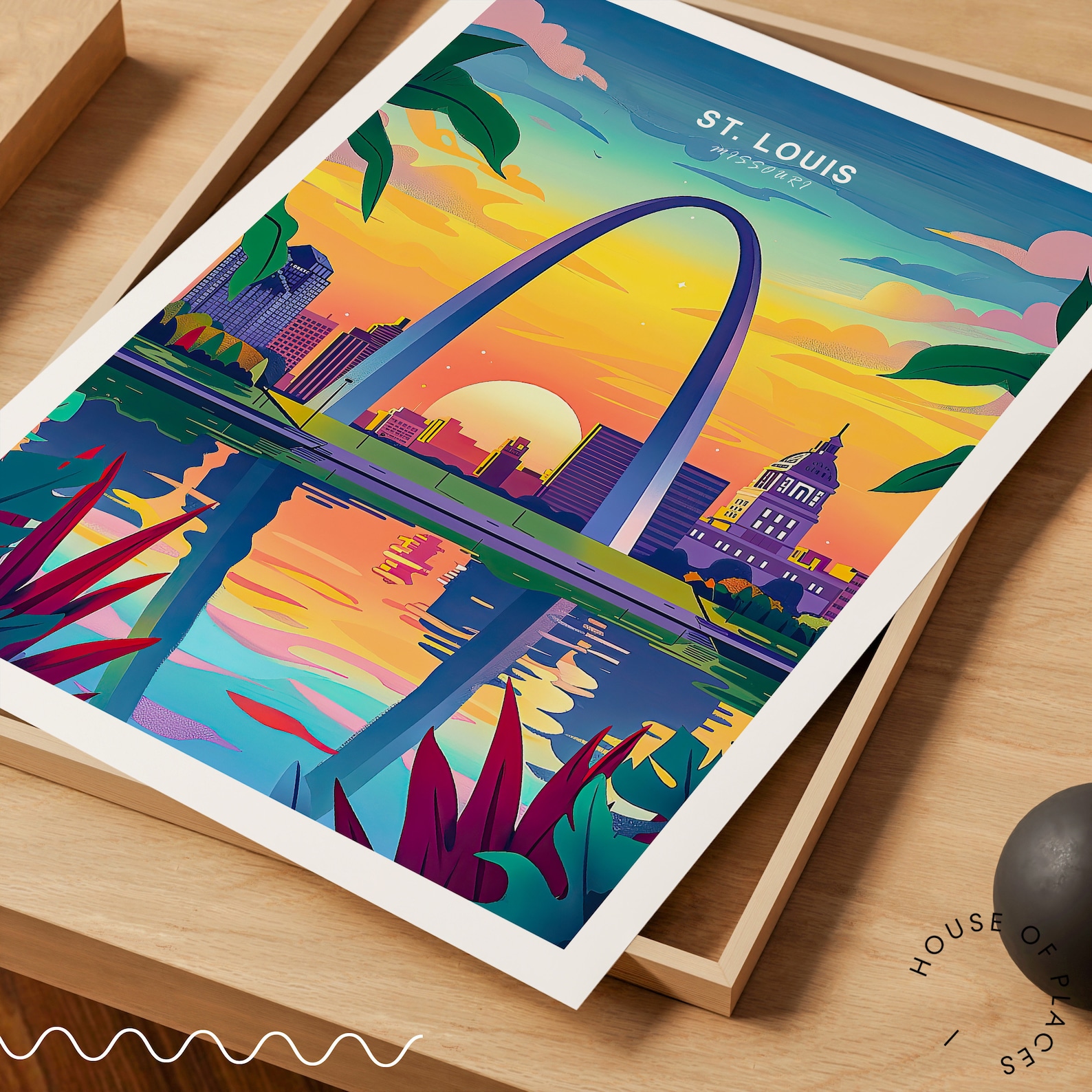 St. Louis Print, Missouri Wall Art, St. Louis Missouri Sunset Poster ...