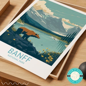 Banff National Park Travel Poster Wall Art, Banff Alberta Canada Poster ...