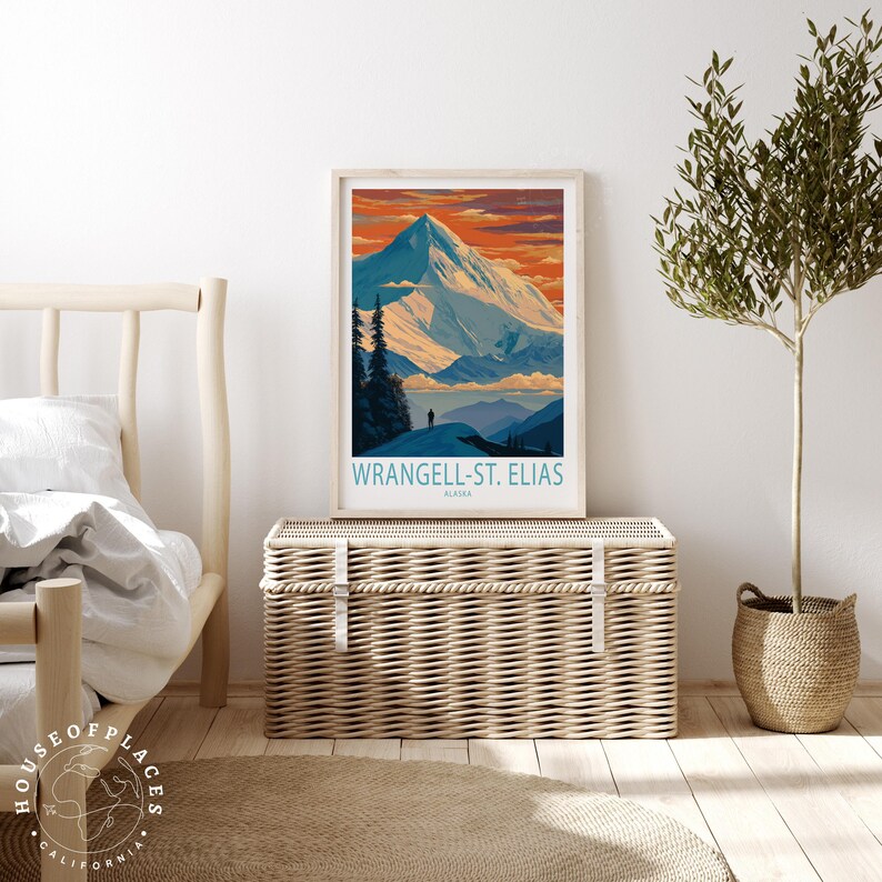 Wrangell St Elias Alaska Travel Poster, Mountain Wall Art Print - Etsy