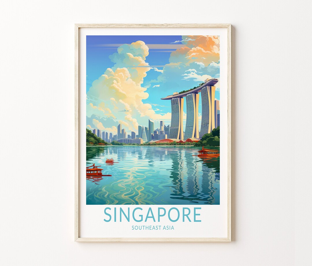 Singapore Asia Travel Poster Wall Art, Singapore Southeast Asia Poster ...