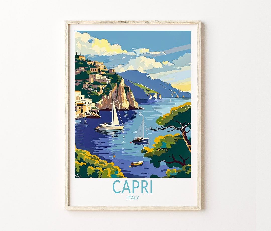 Capri Italy Poster, Italy City Wall Decor, Capri Italy Coast Poster ...