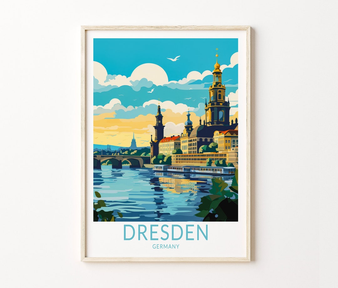 Dresden Germany Travel Poster Wall Art, Dresden Germany Travel Poster ...