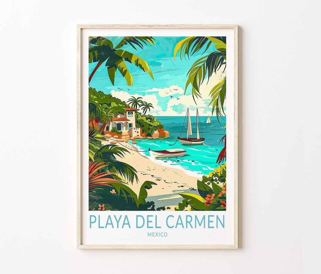 Playa Del Carmen, Mexico Travel Poster, Mexico Wall Art, Playa Del ...