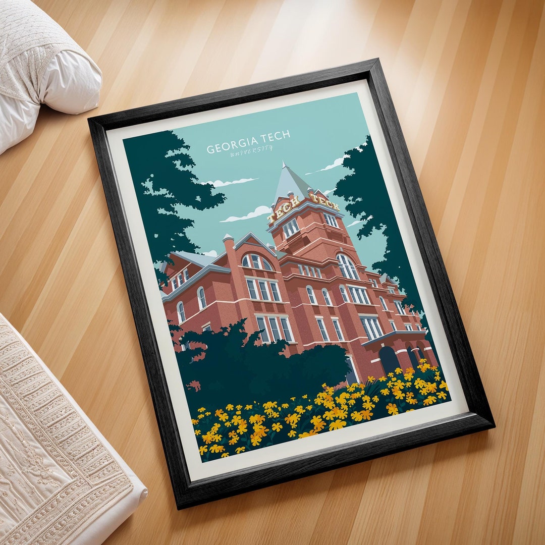 Georgia Institute of Technology Poster, University Campus Wall Art ...