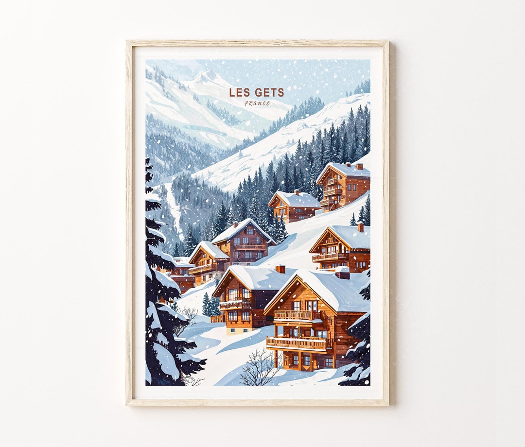 Les Gets Winter Wall Art, France Travel Print, Las Gets France Travel ...